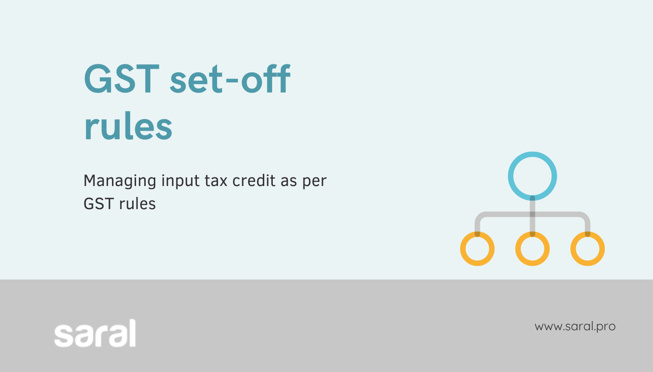GST Set Off Rules Income Tax Credit Utilization With Example