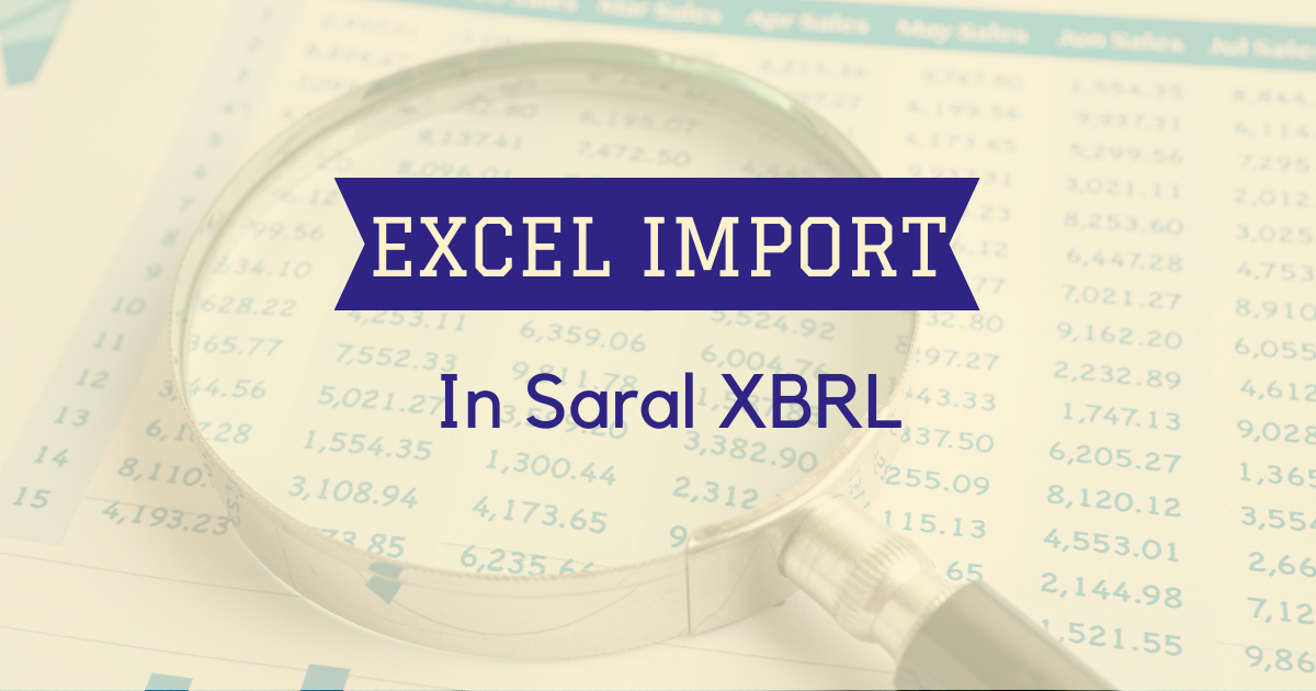 Excel Import in Saral XBRL - Saral Pro