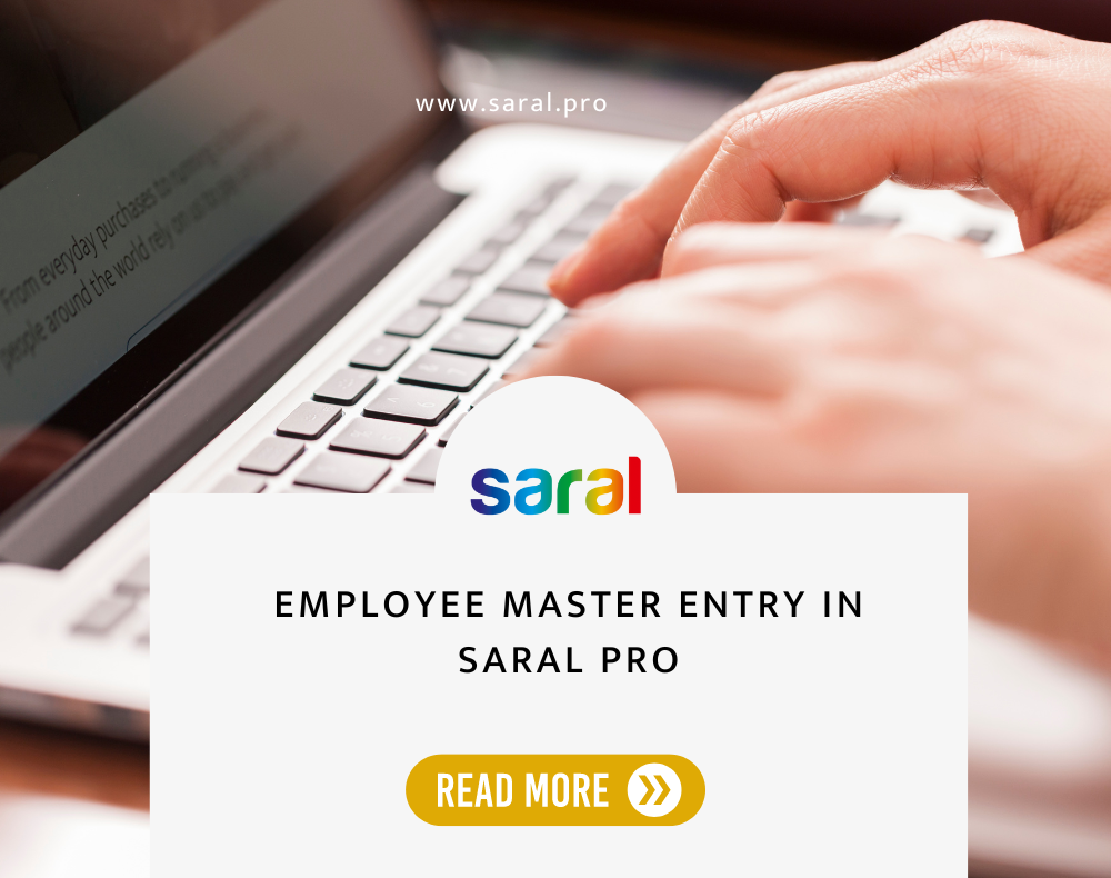 Employee Master Entry in Saral Pro