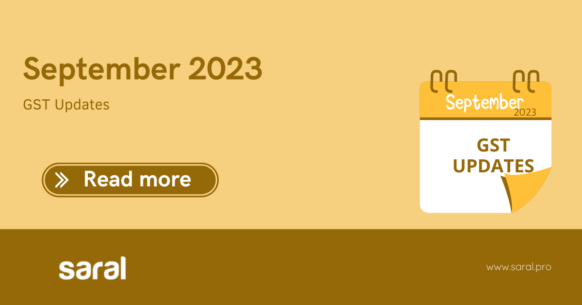 GST Updates for the Month of September 2023