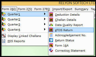E-TDS Return Generation in Saral TDS - Saral Pro