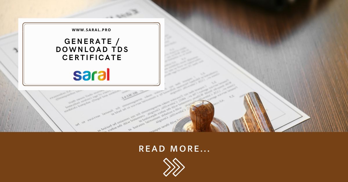 How to Generate/Download a TDS Certificate.