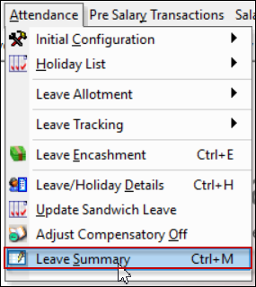 Leave Summary - Saral Pro